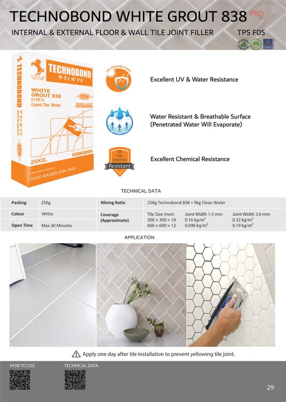 TECHNOBOND WHITE GROUT - TPS